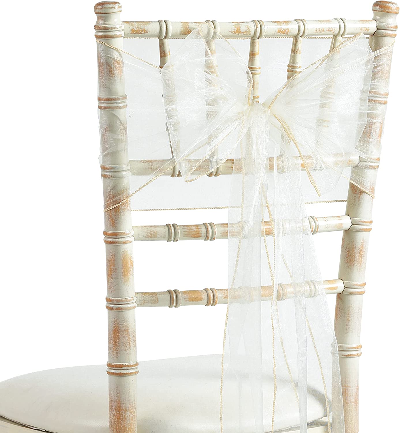 Organza Chair Bow Sashes - Ivory – The Chair Cover Company